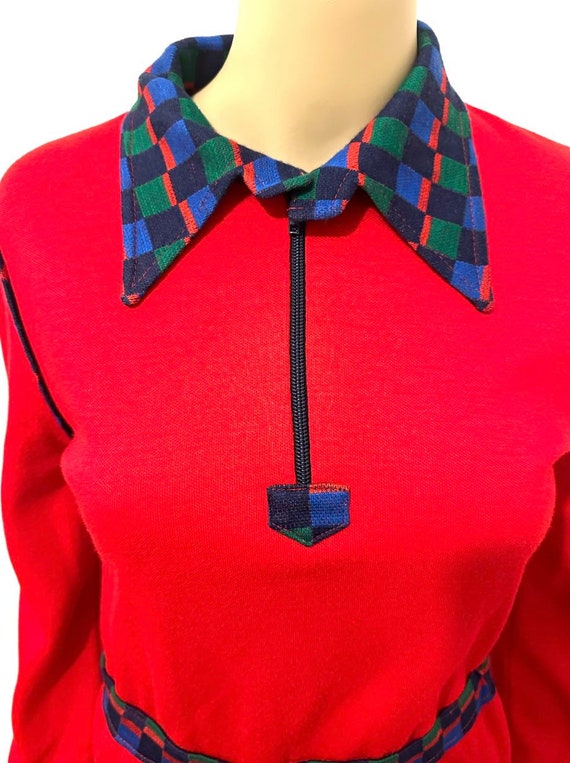 Original 70s red dagger collar dress - Gem