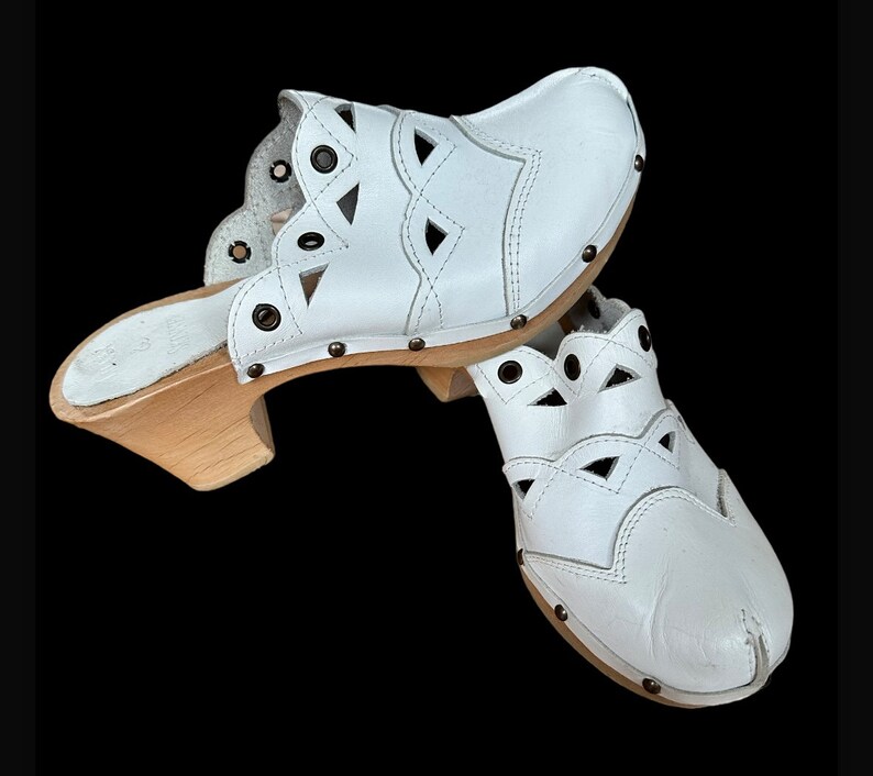 1970s Style White Clogs - Etsy