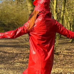 Original 1960s Red Raincoat With Matching Hat - Etsy