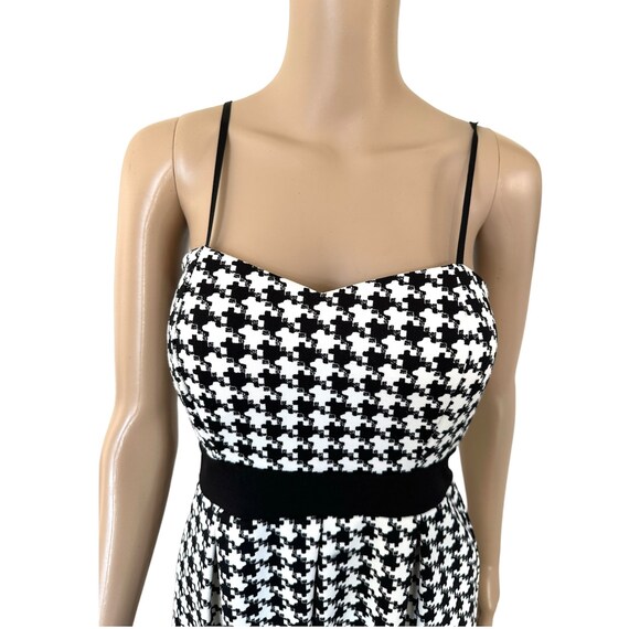 1960s style dogtooth black and white dress - Gem