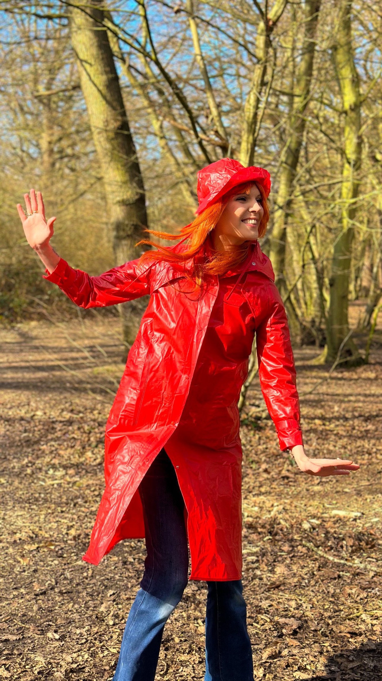 Original 1960s Red Raincoat With Matching Hat - Etsy UK