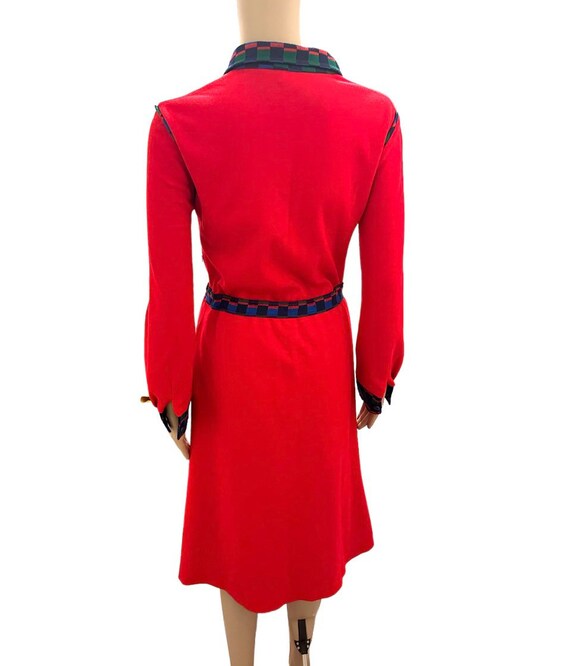 Original 70s red dagger collar dress - Gem