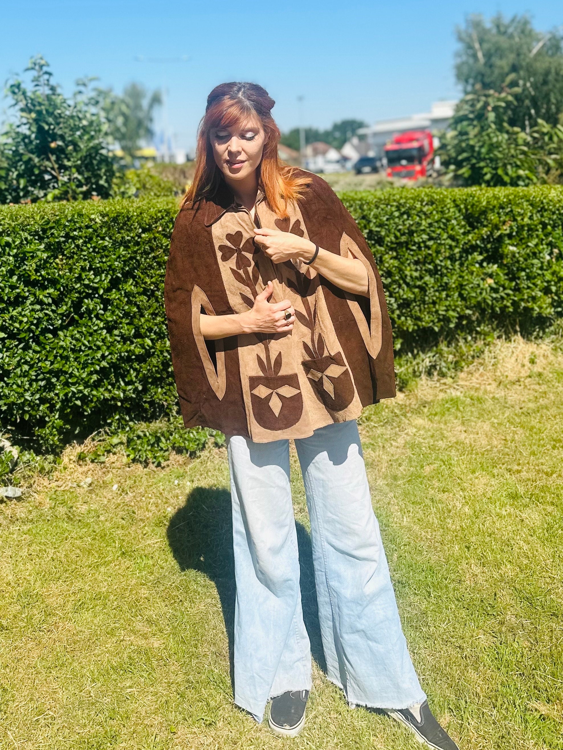 Original 70s Suede Cape - Etsy