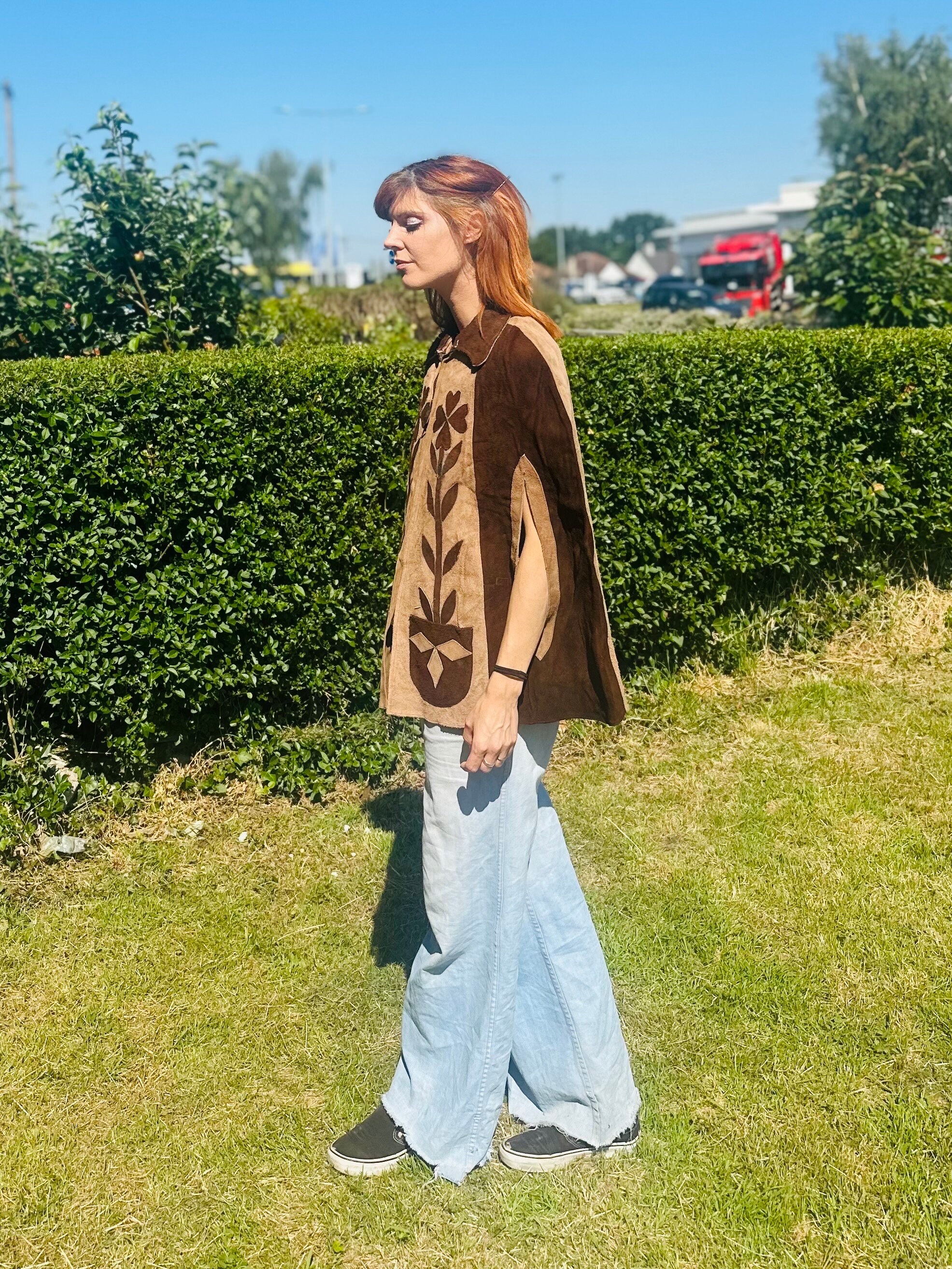 Original 70s Suede Cape - Etsy