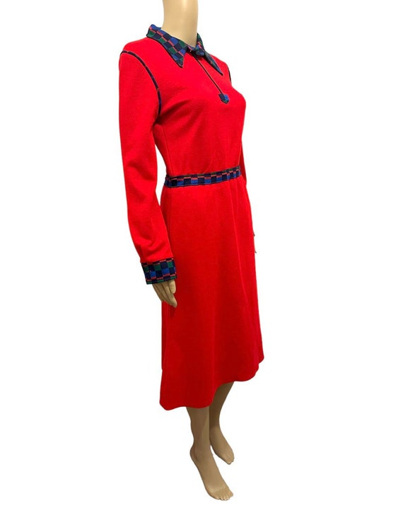Original 70s red dagger collar dress - Gem