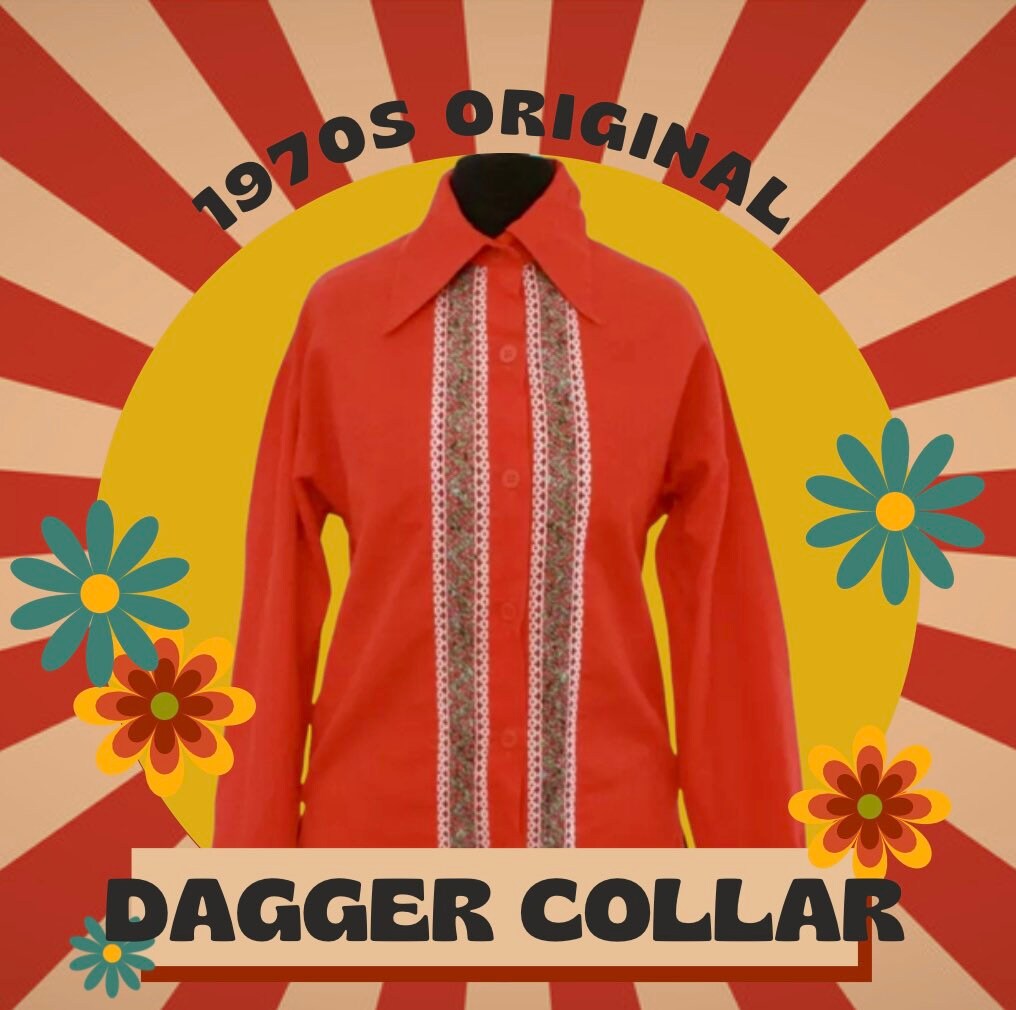 1970s Original Dagger Collar Shirt - Etsy