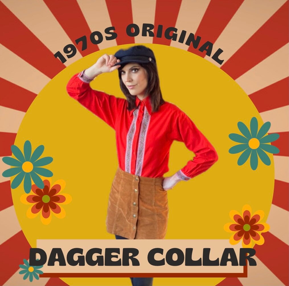 1970s Original Dagger Collar Shirt - Etsy