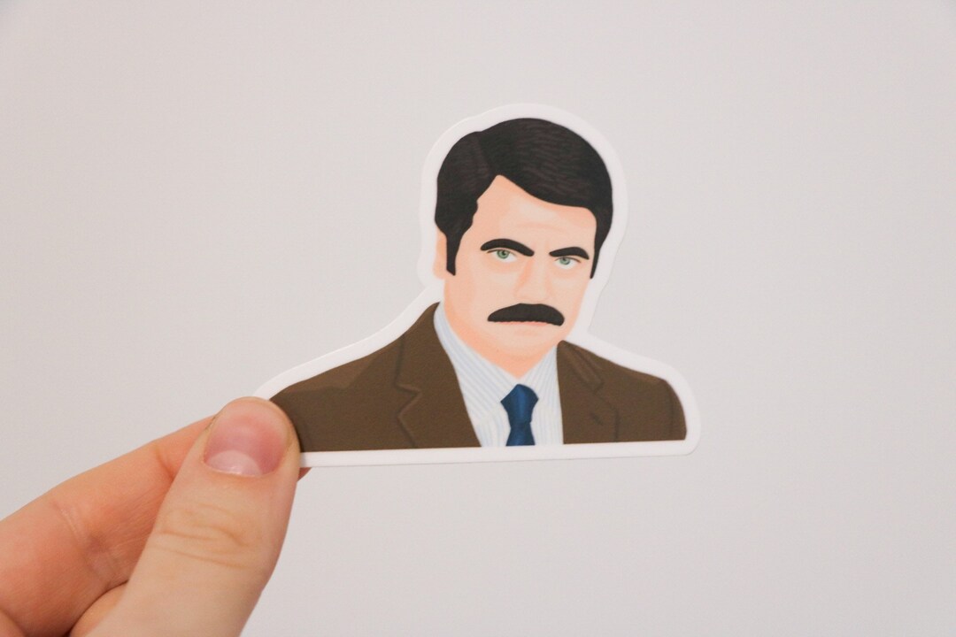 Ron Swanson, Ron Swanson Sticker, Parks and Rec Sticker, Vinyl Sticker ...