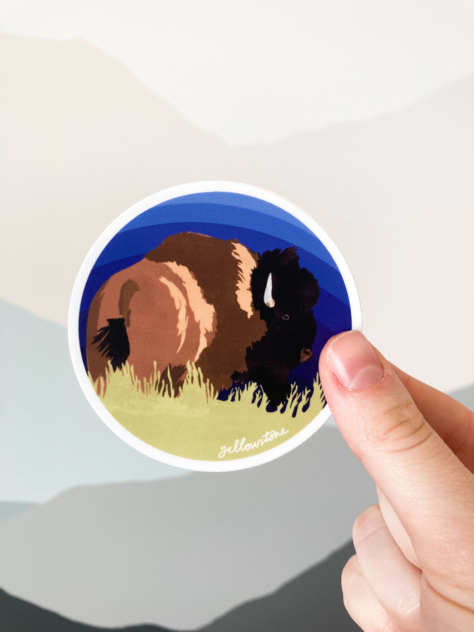 Bison Bison Sticker Circle Sticker Laptop Sticker Vinyl - Etsy UK