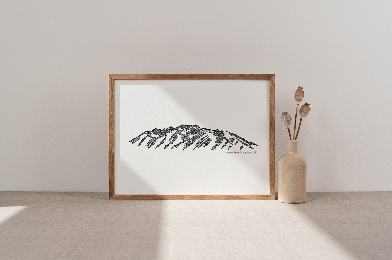 Wasatch Front, Wasatch, Utah, Art Print, Mountain Art, Mountain, Simple ...