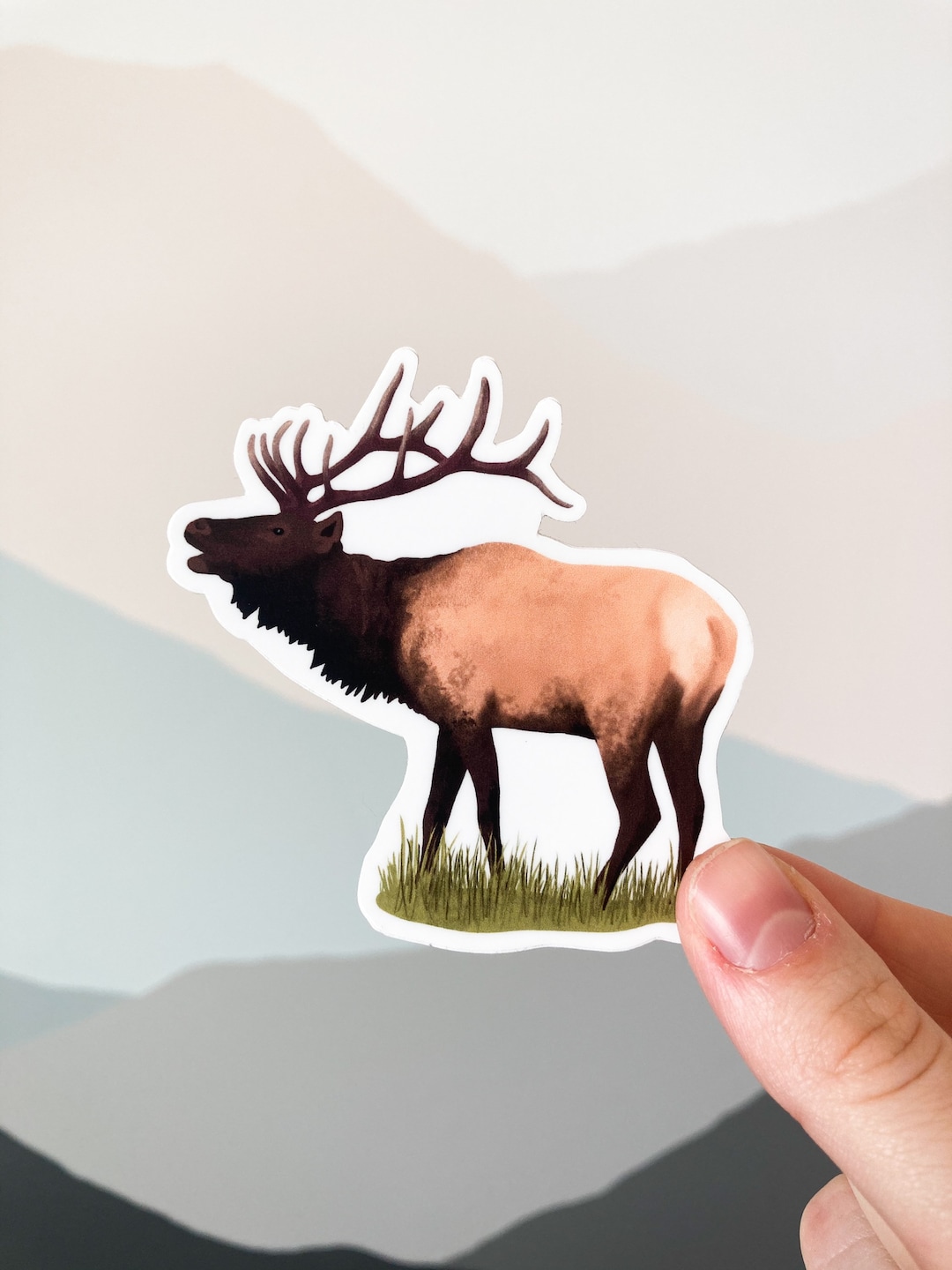 Elk, Elk Sticker, Animal Sticker, 3" Sticker, Laptop Sticker, Vinyl ...
