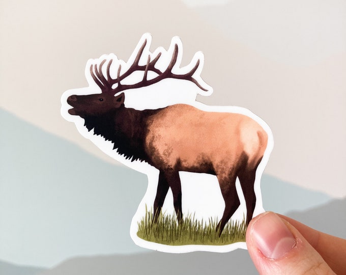 Elk, Elk Sticker, Animal Sticker, 3" Sticker, Laptop Sticker, Vinyl ...