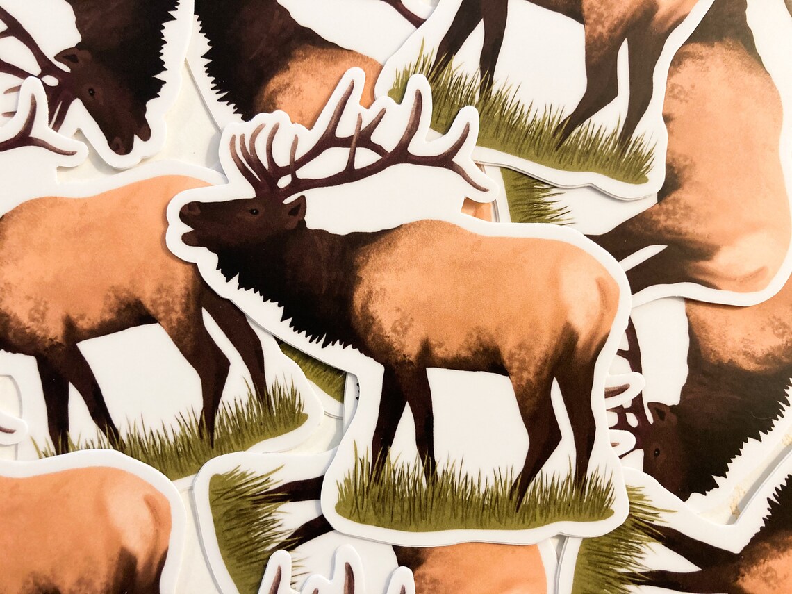 Elk Elk sticker animal sticker 3 sticker laptop | Etsy