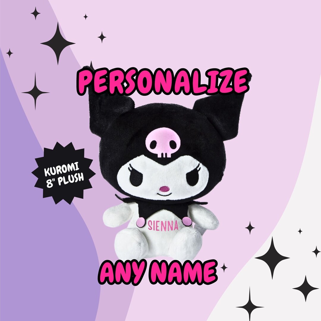 Personalized Kuromi Sanrio 8 Plush, Stuffed Animal Gift, Custom Name ...