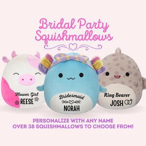 Personalized Bridal Party Squishmallows, Weeding Favor, Bride, Groom ...