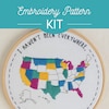 Europe Map Embroidery Kit Beginner, Hoop Art, DIY, Crafts, Gift, Words ...