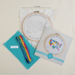 Europe Map Embroidery Kit - Beginner, Hoop Art, DIY, Crafts, Gift ...