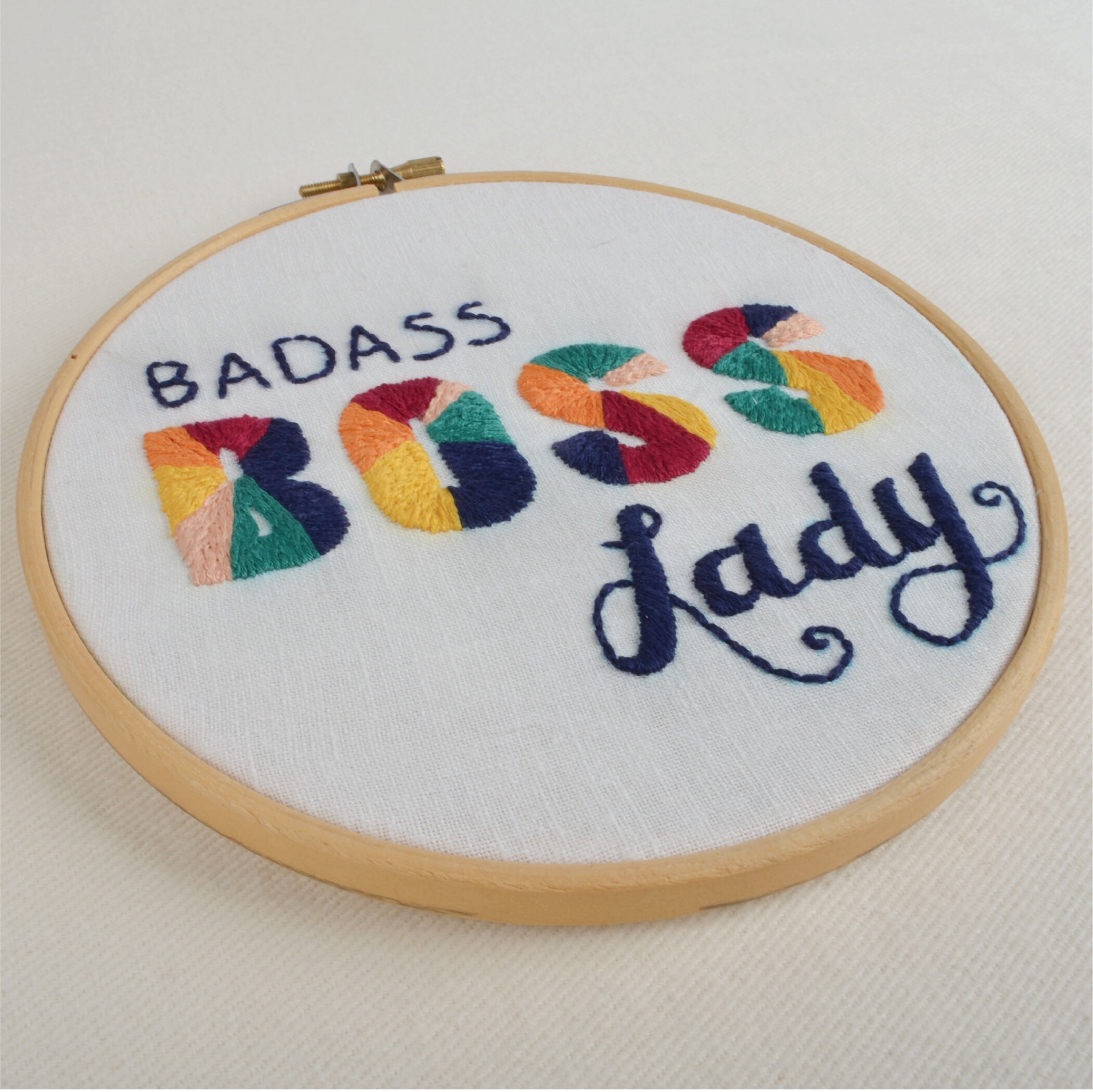Boss Lady Embroidery Kit - Beginner, Hoop Art, DIY, Badass, Crafts ...