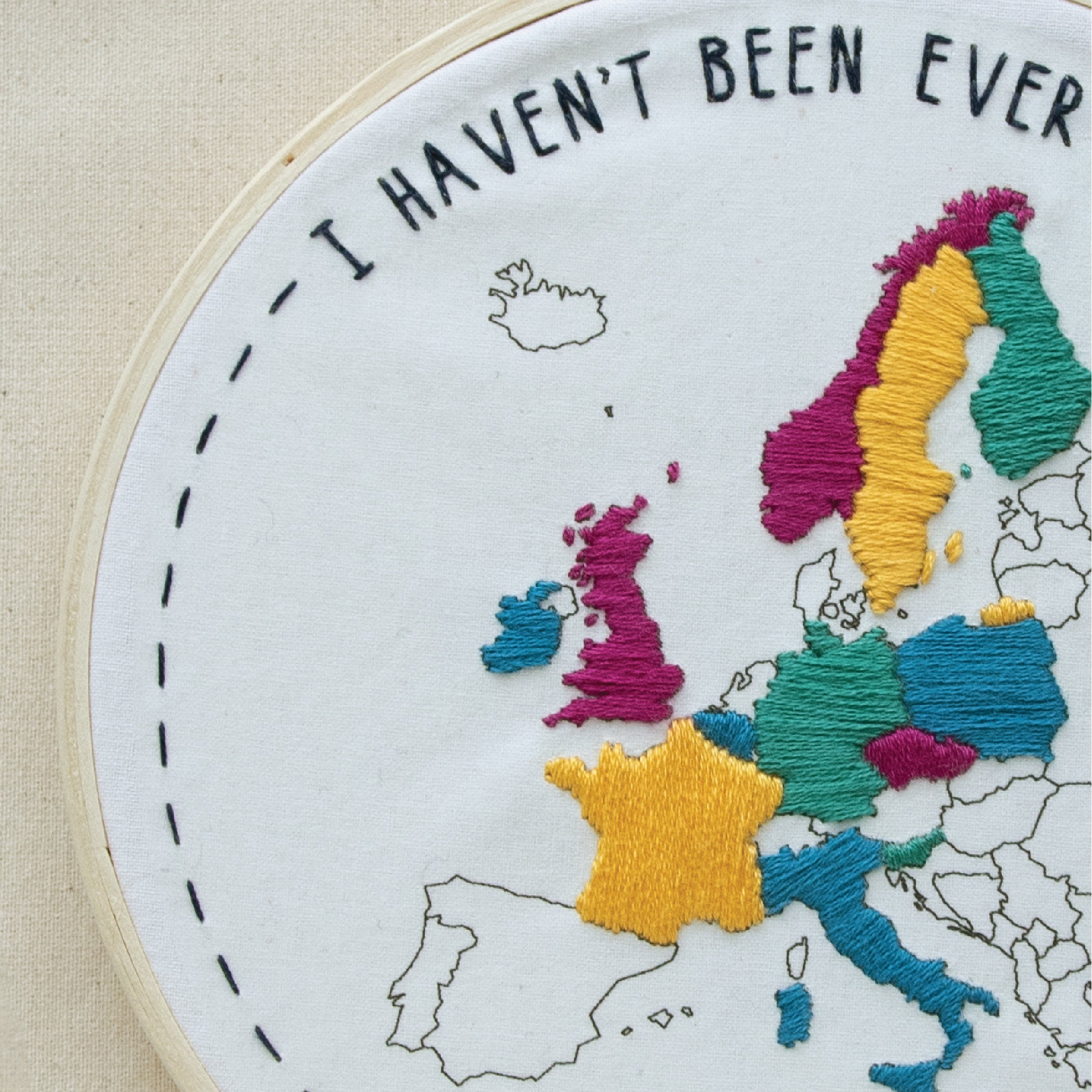 Europe Map Embroidery PDF Beginner DIY Gift Crafts - Etsy