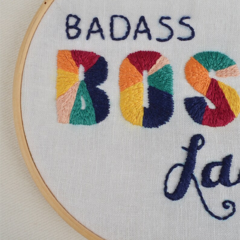 Boss Lady Embroidery Kit - Beginner, Hoop Art, DIY, Badass, Crafts ...