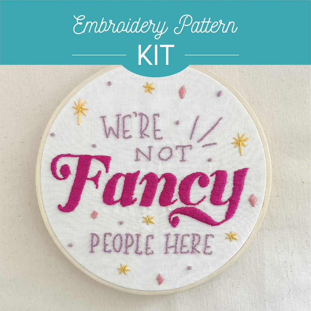 Fancy People Embroidery Kit - Beginner, Hoop Art, DIY, Crafts, Gift ...