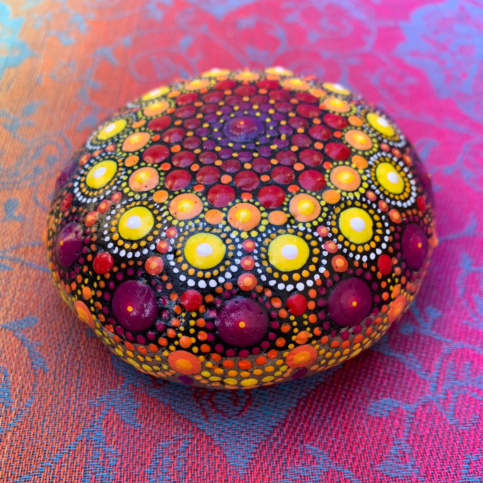 Mandala Stone - Hand Painted - Etsy