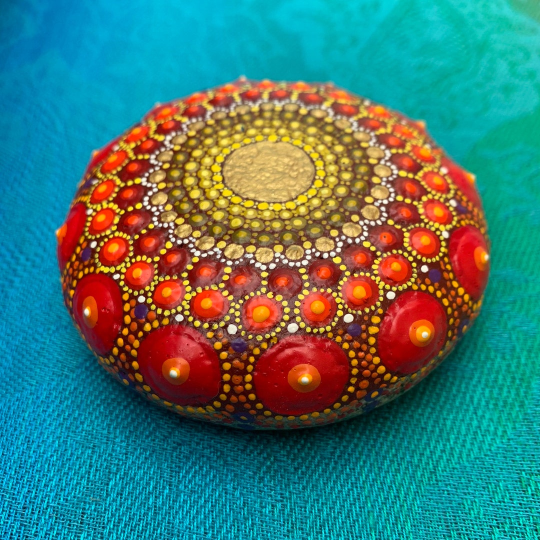 Mandala Stone - Hand Painted - Etsy
