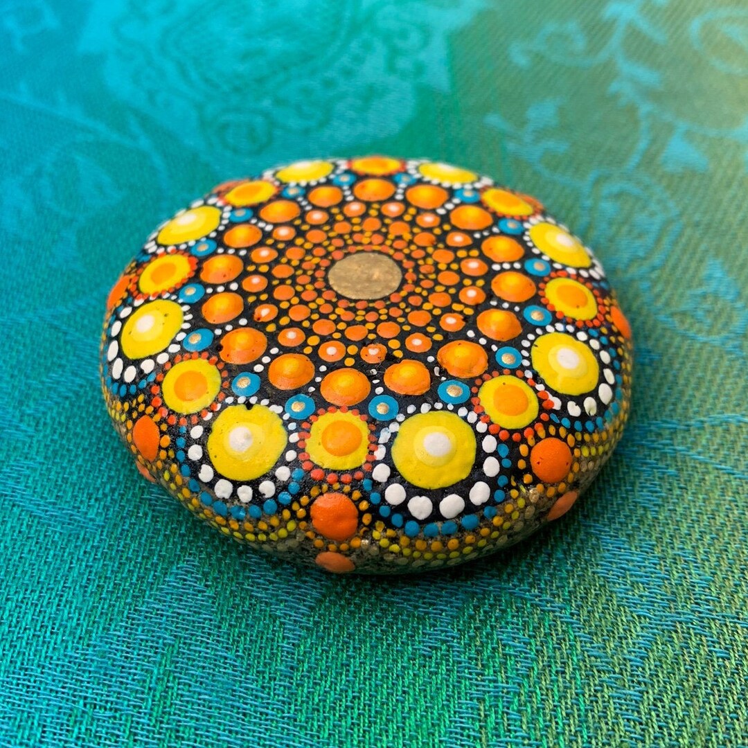 Mandala Stone - Hand Painted - Etsy