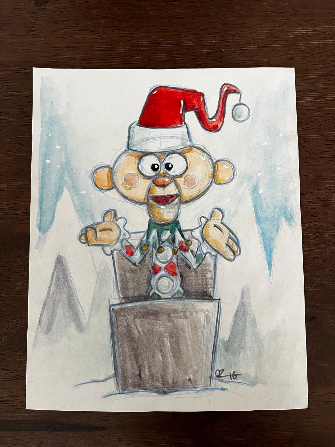 Charlie in the Box, Sketchbook Doodle, Watercolor, Hand Drawn Art ...