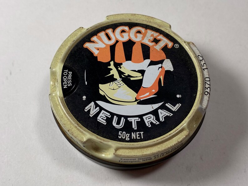 Vintage Tin Lithographed NUGGET Neutral Shoe Can From Australia Empty ...