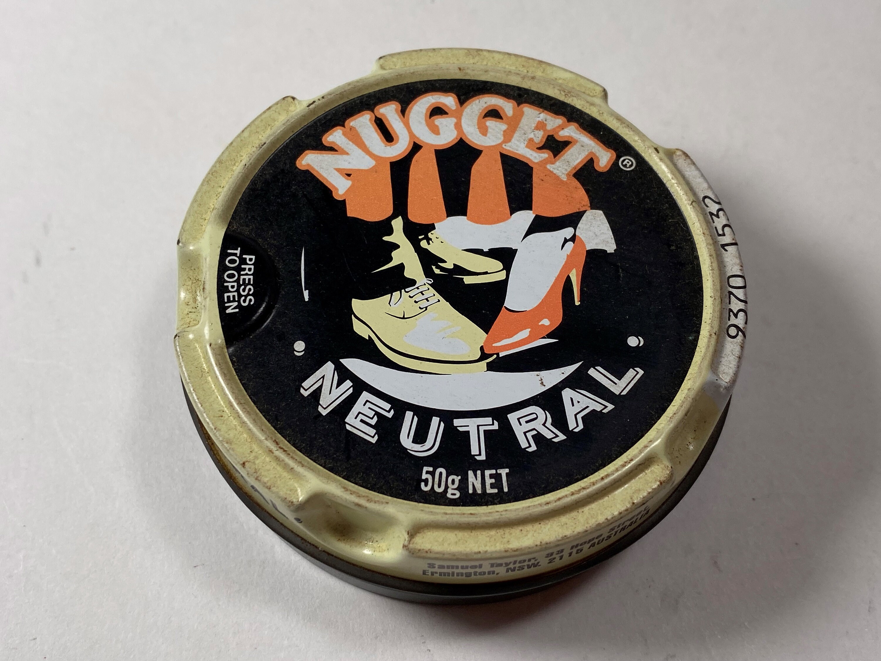 Vintage Tin Lithographed NUGGET Neutral Shoe Can From Australia Empty ...