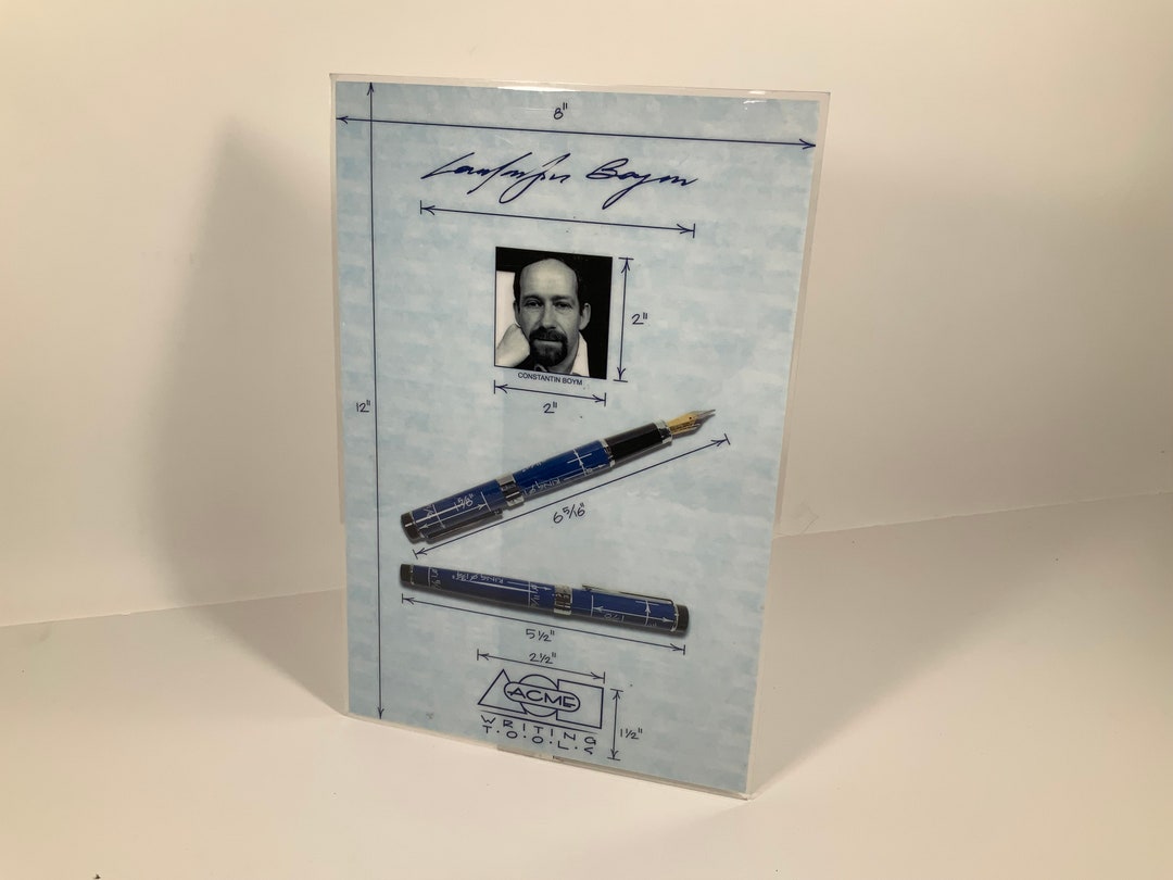 Vintage ACME Studio BLUEPRINT Pen Promotional Plastic Laminated Easel ...