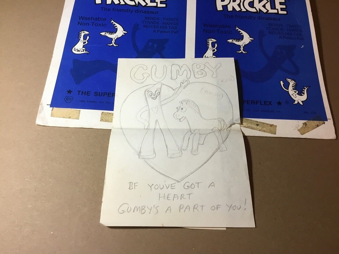 Vintage ART CLOKEY Original Pencil Drawing of GUMBY From the 1980s - Etsy