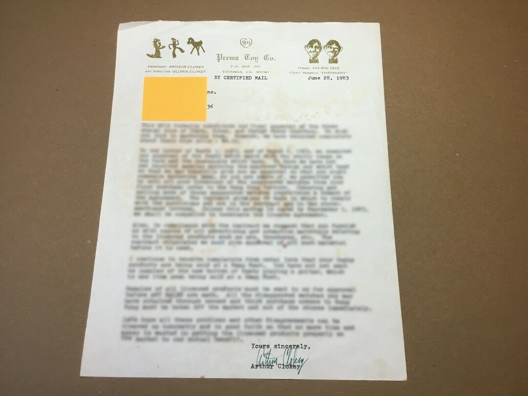Art Clokey Written and Signed Letter by Gumby’s Creator RARE 6/28/83 - Etsy