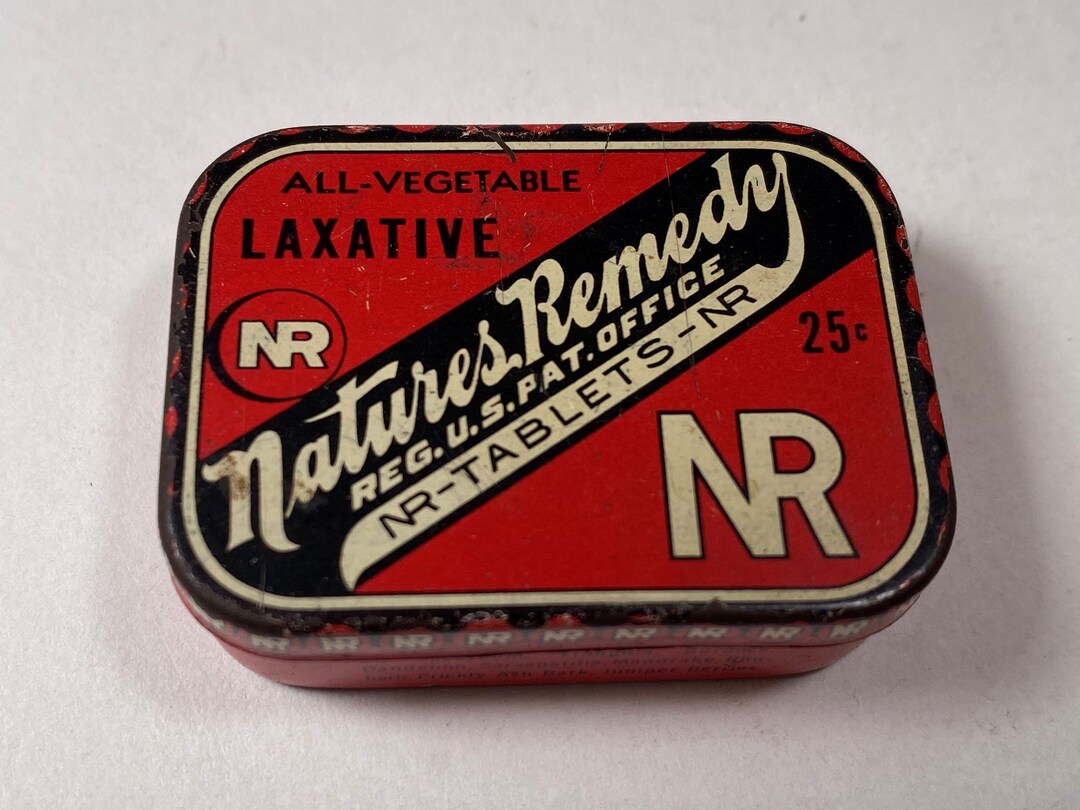 Vintage NATURES REMEDY All Vegetable Laxative Empty Tin Lithographed ...