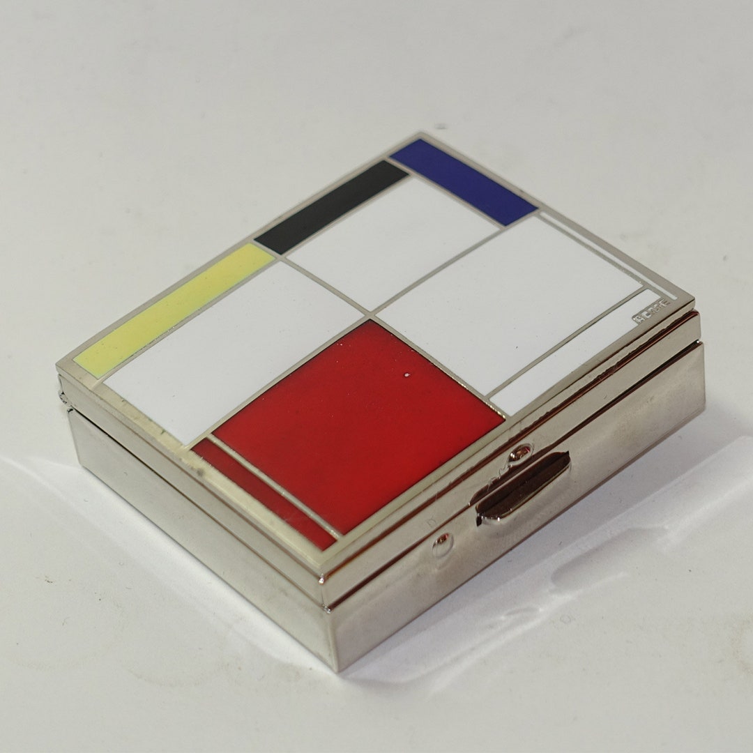 Vintage ACME Studio Piet Mondrian Enamel Cloisonné Pill Box - Etsy