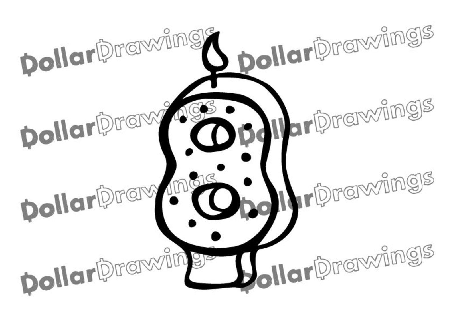 Number 8 BIRTHDAY CANDLE Spotted Design Vector Clip Art Stock Image ...