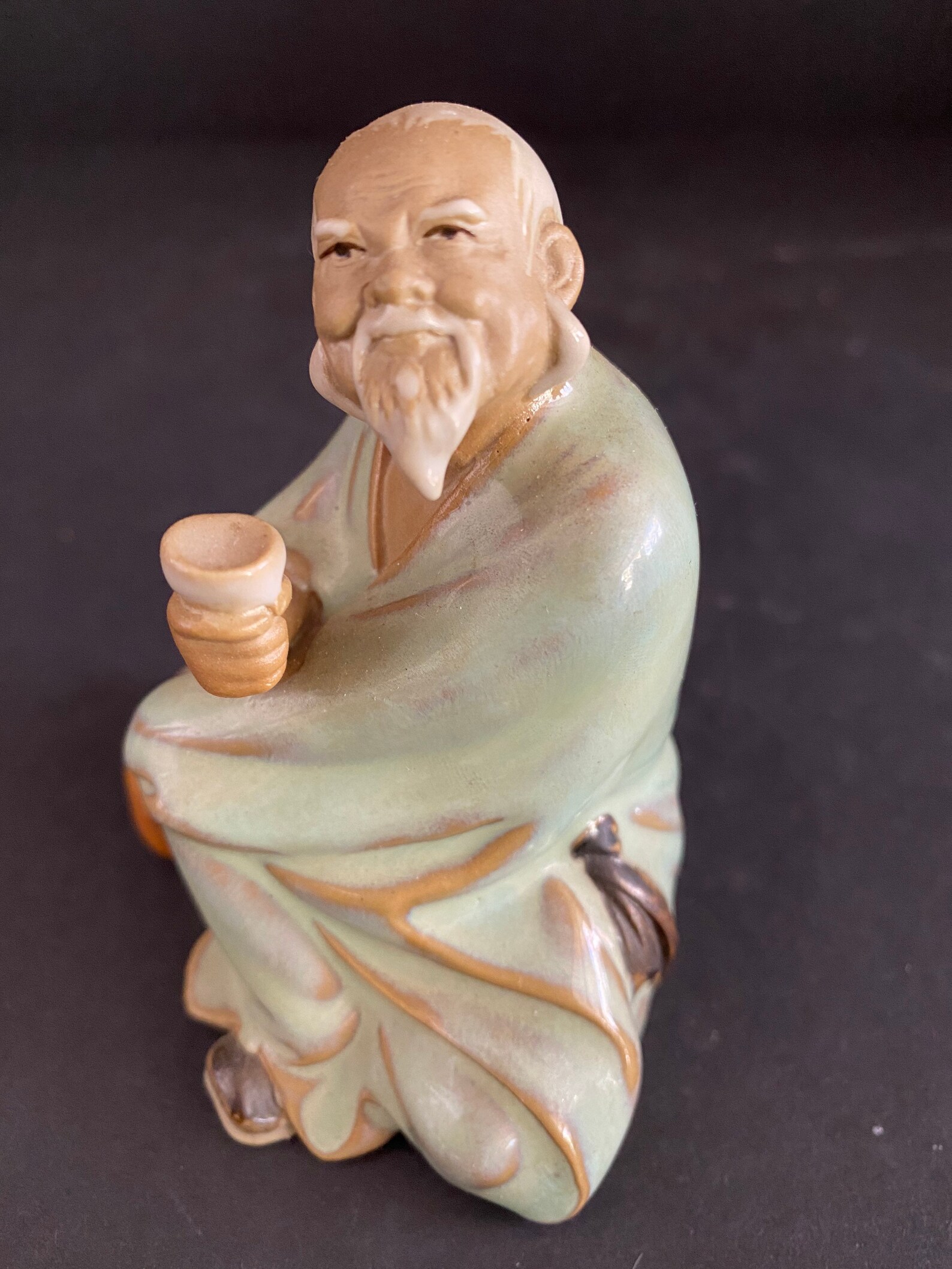 Porcelain Chinese Man Drinking Tea | Etsy