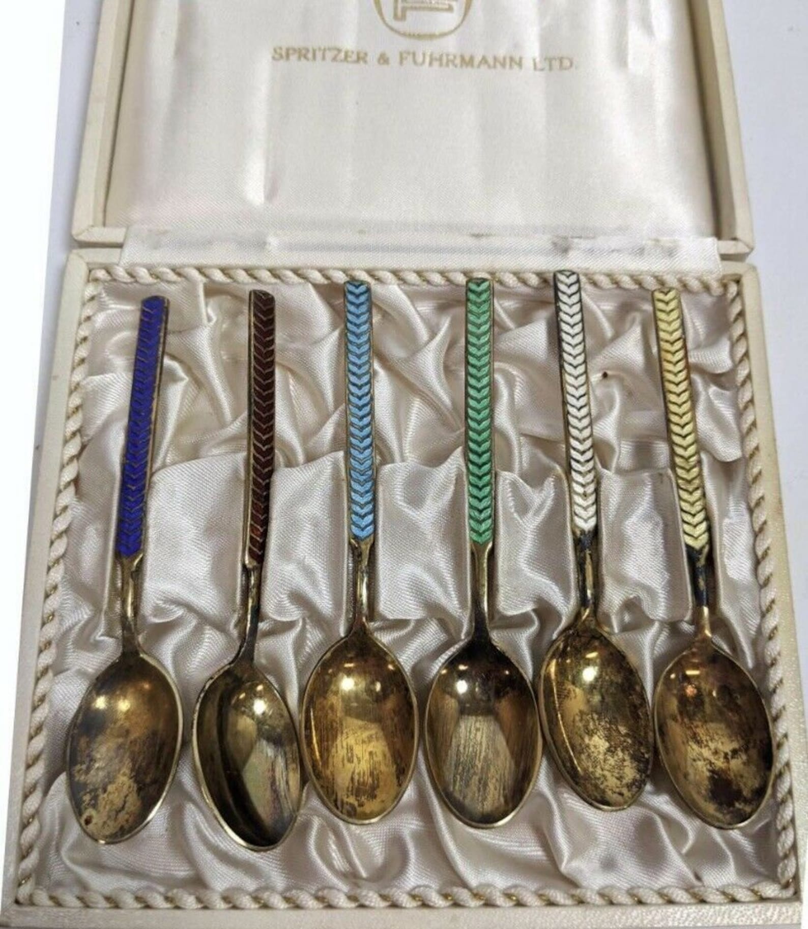 Set of 6 Meka Denmark Enamel Mini Spoons. Marked STE - Etsy