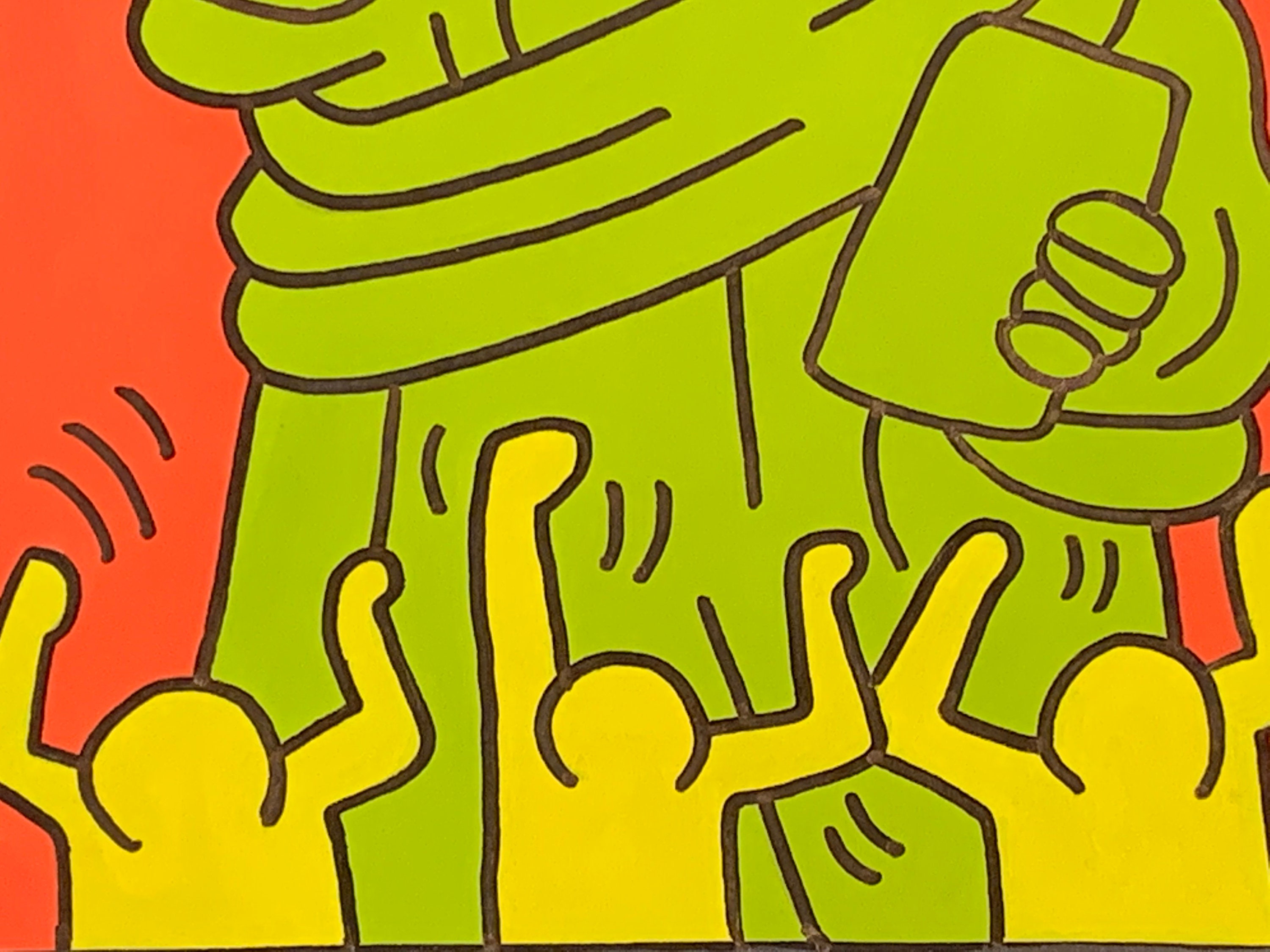 Vintage Keith Haring Pop Art Painting on Paper 11 x | Etsy