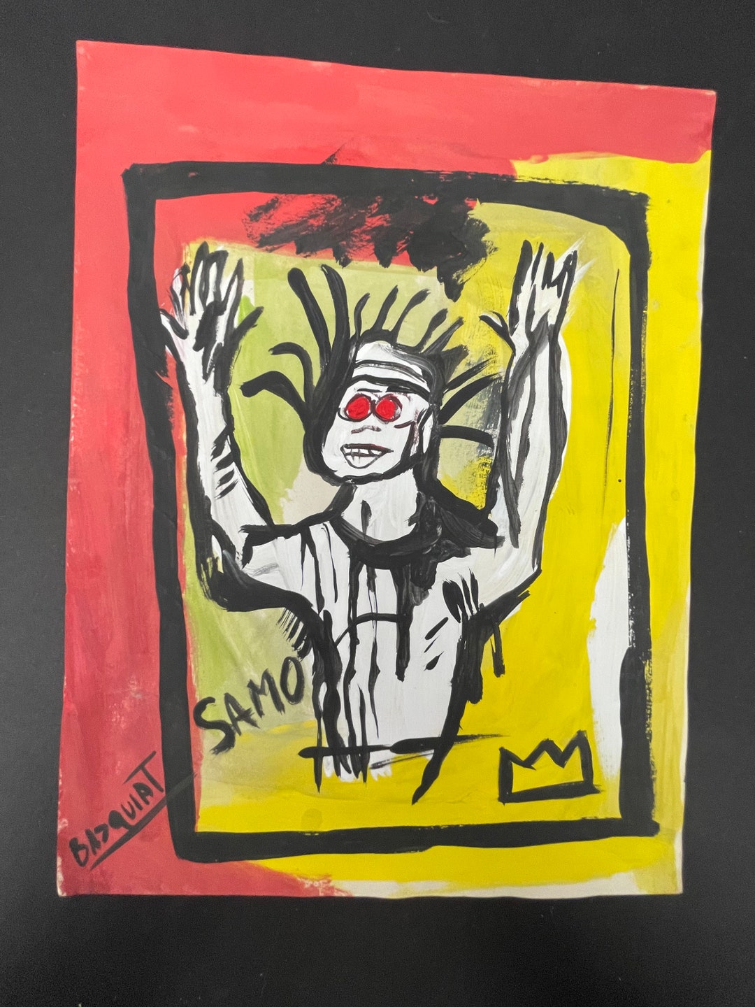 Jean-michel Basquiat SAMO Painting on Paper Arms 2 11 X 8.5 - Etsy
