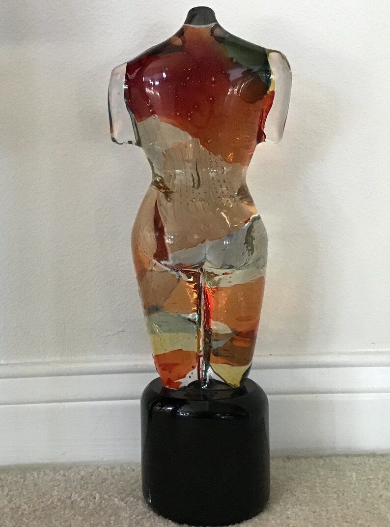 Murano Italy Glass Male Torso Sculpture on Black Base - Etsy