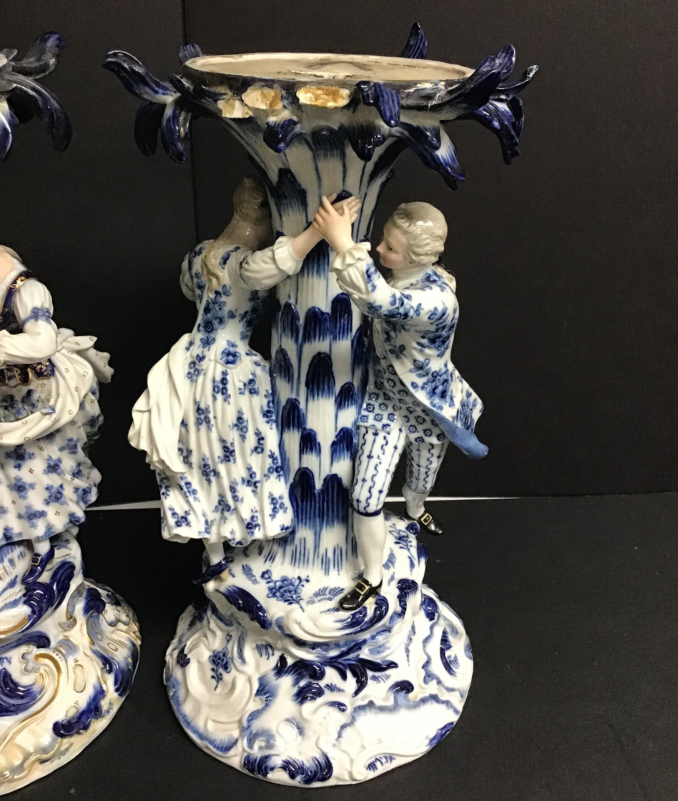 Pair of Vintage Meissen Porcelain Blue and White Massive | Etsy