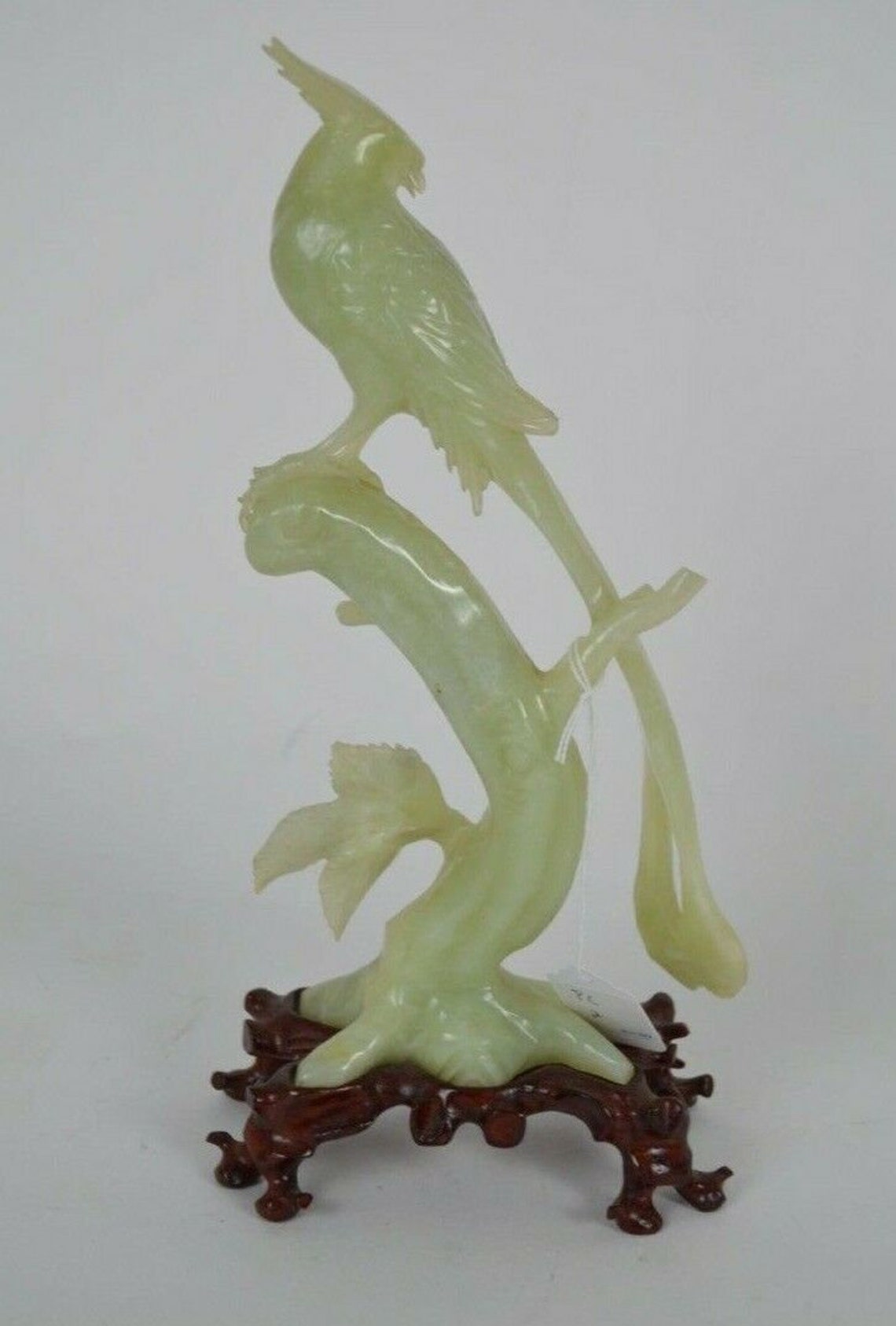 Awesome 12 Carved Jade Bird on Custom Carved Wood Base - Etsy