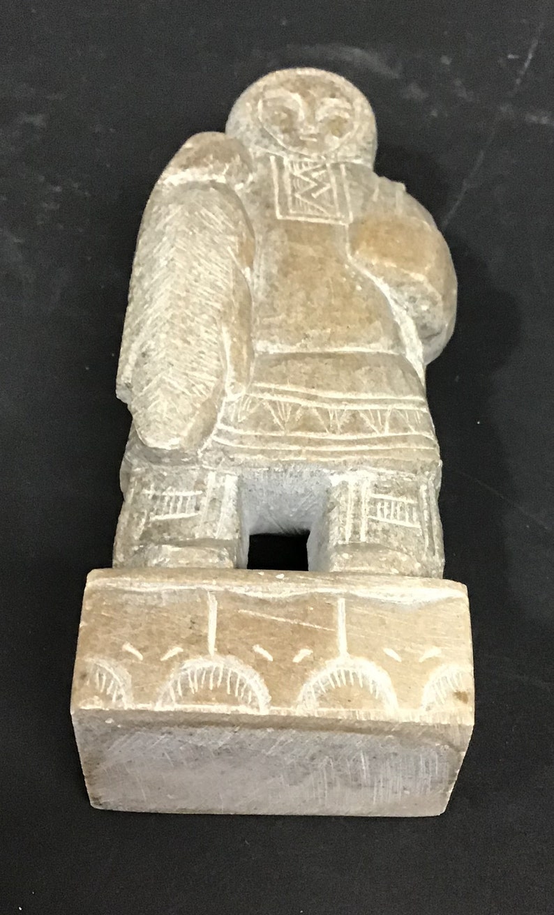 Vintage Inuit Stone Carving of an Eskimo - Etsy