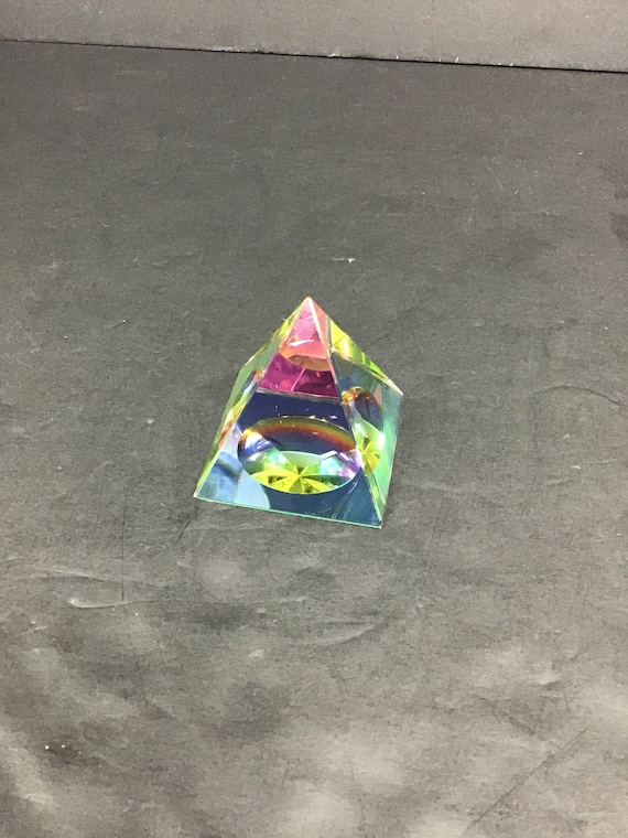 Glass Multi-colored Prism Paperweight - Etsy
