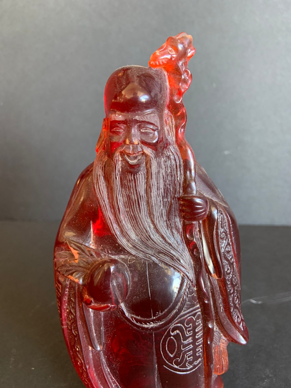 Antique Chinese Amber Carved Figurine of Man 8 - Etsy