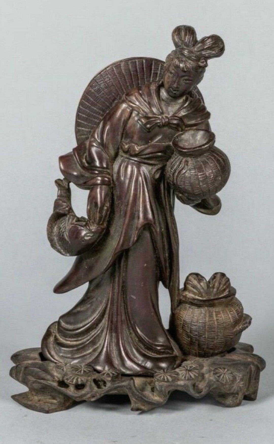 8 High Asian Chinese Carved Stone Woman Statue - Etsy