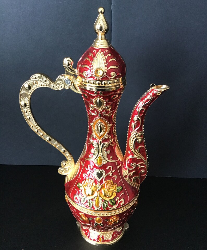 Vintage Middle Eastern/moroccan Enameled Tea or Coffee Set on - Etsy