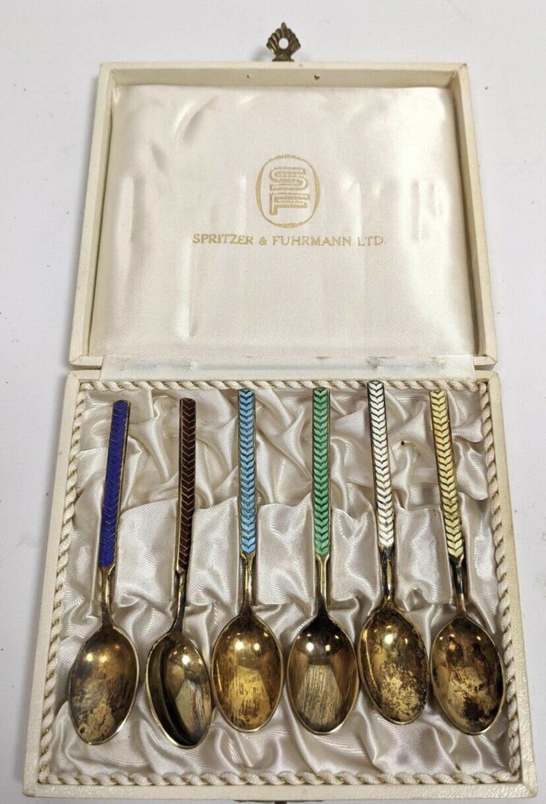 Set of 6 Meka Denmark Enamel Mini Spoons. Marked STE - Etsy